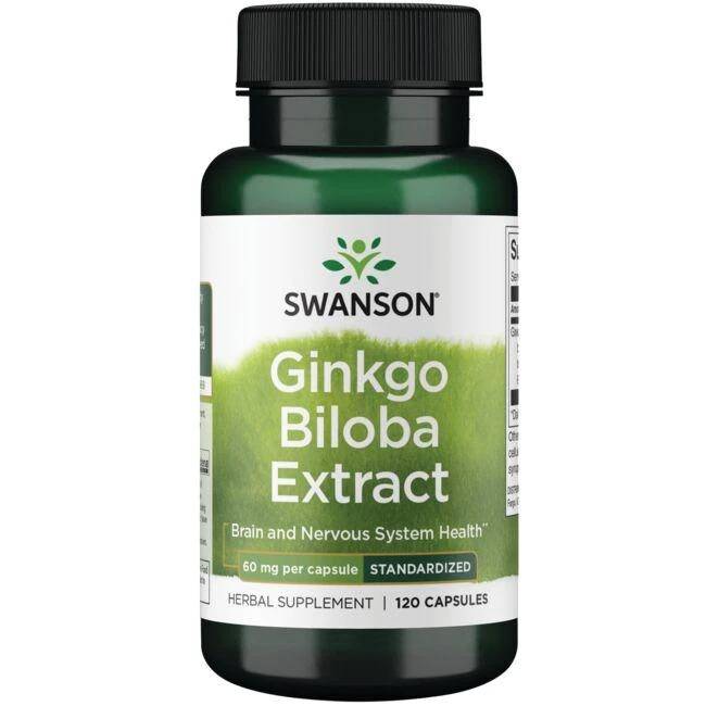 Swanson Ginkgo Biloba (GinkgoSelect) Extract 60 mg 120 kapslí ...